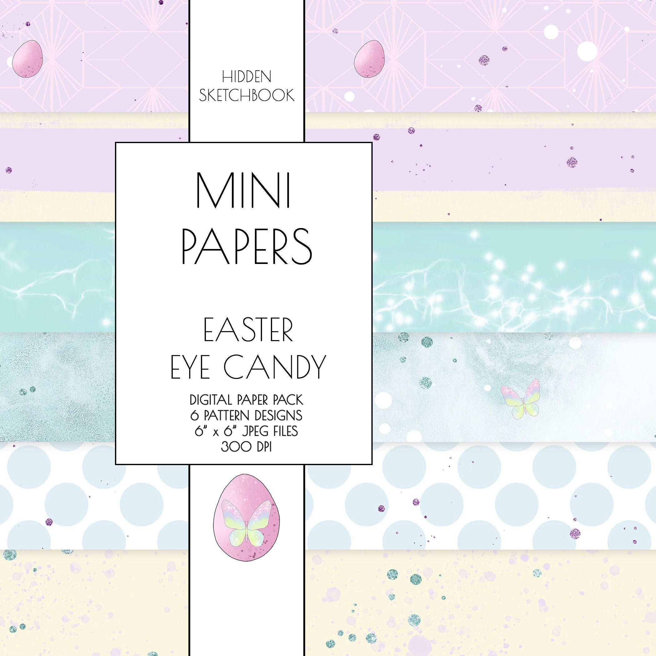 Easter Eye Candy Mini Digital Paper Pack Patterns Easter Holiday Bunny ...