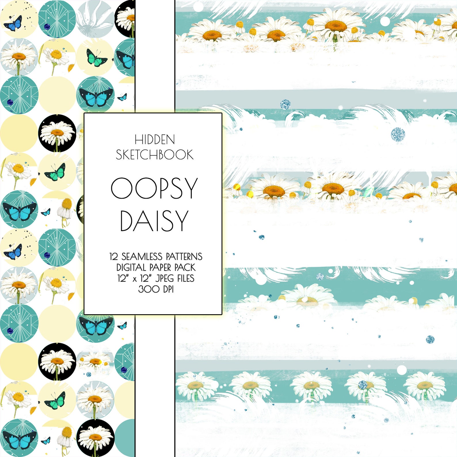 Oopsy Daisy Digital Paper Pack Seamless Patterns Summer Daisy - Etsy