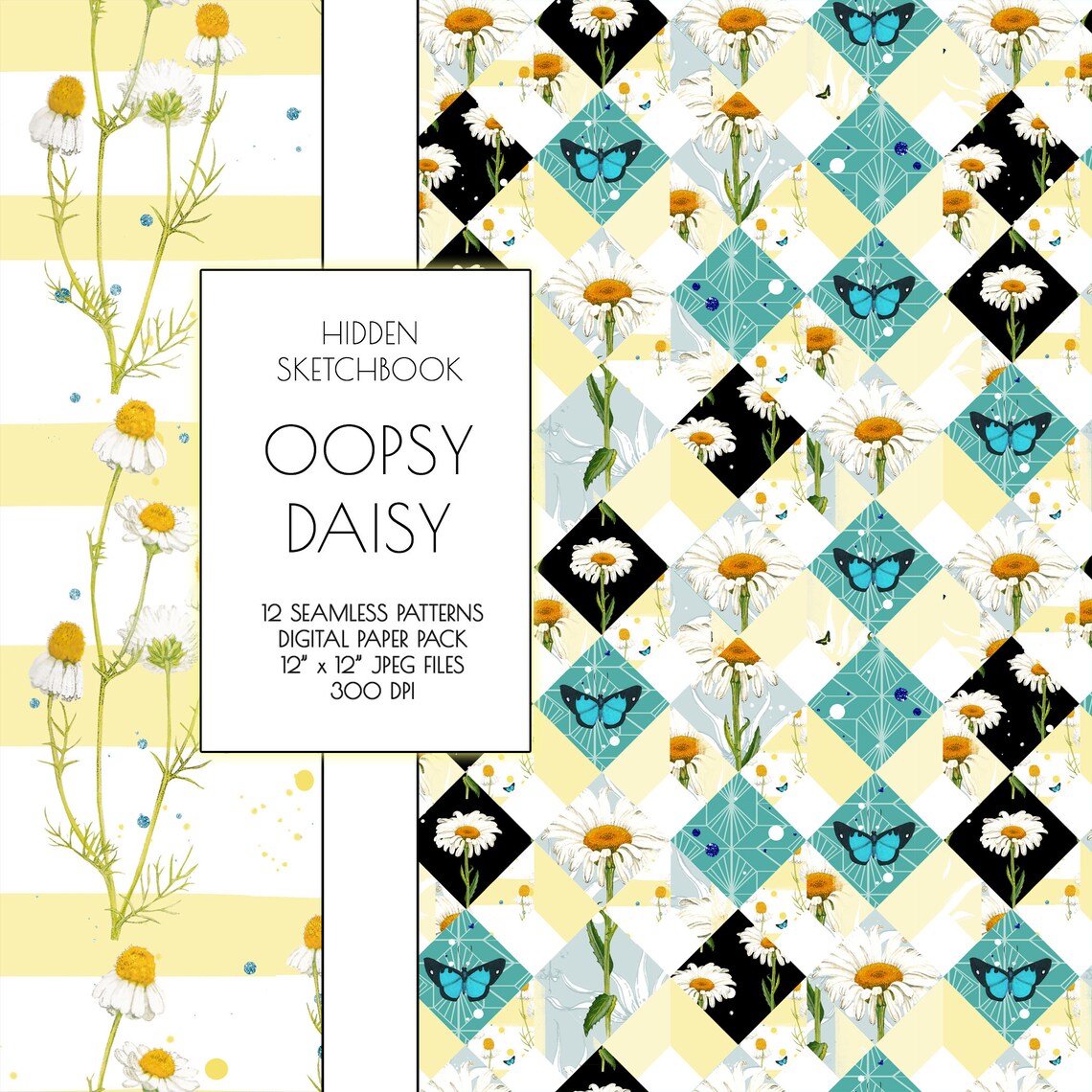 Oopsy Daisy Digital Paper Pack Seamless Patterns Summer Daisy - Etsy