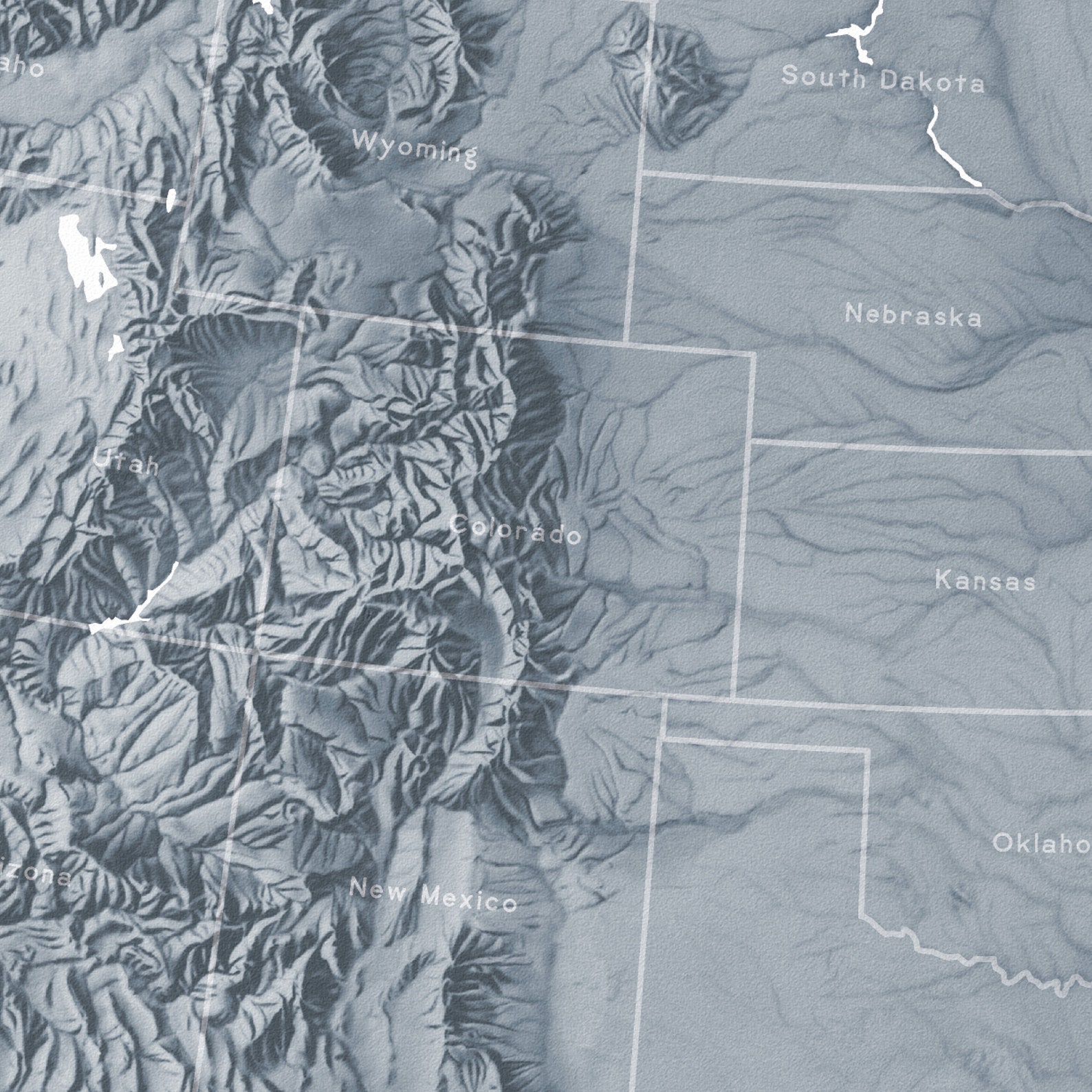 United States Topographic Map / Hand Drawn Shaded Relief / Custom ...