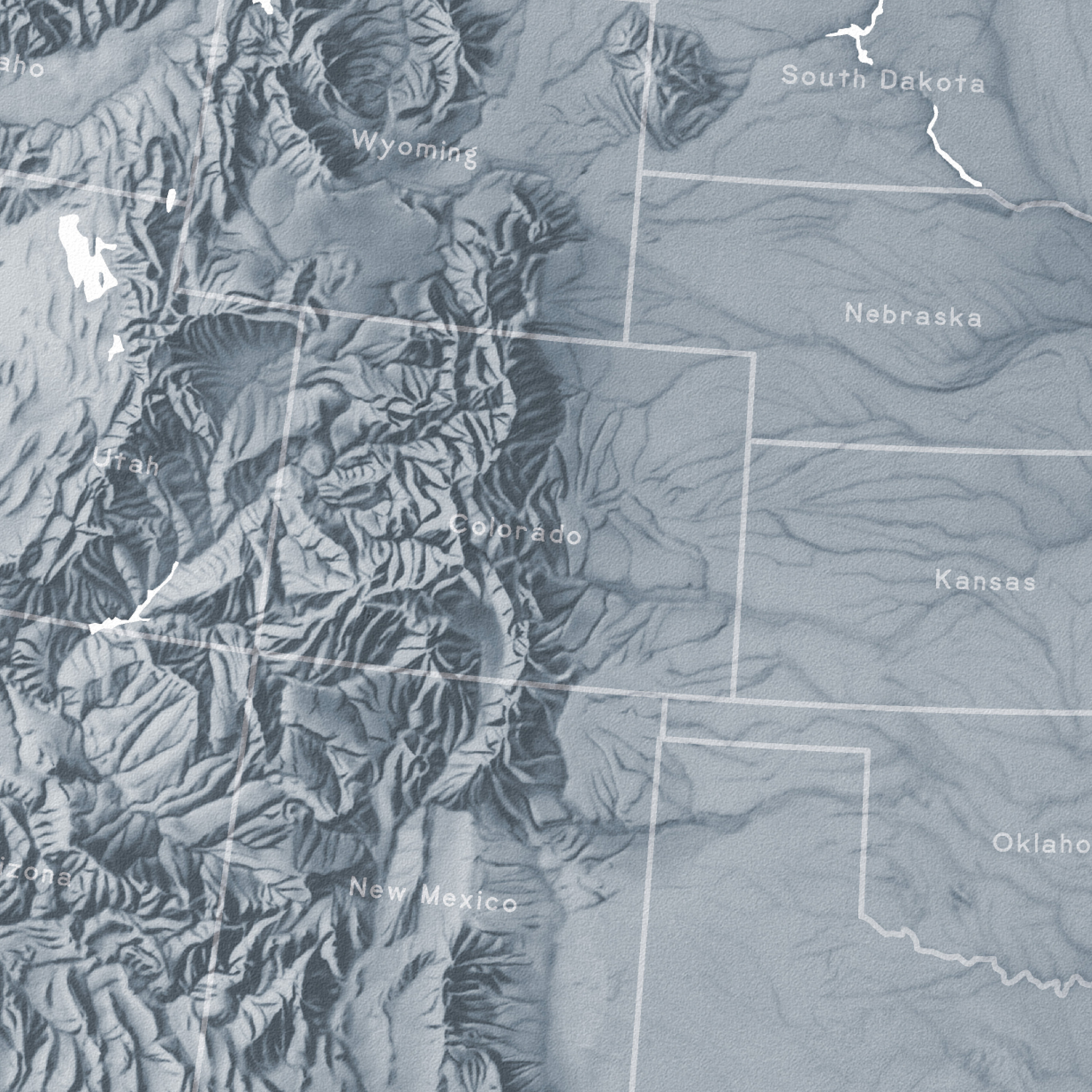 United States Topographic Map / Hand Drawn Shaded Relief / Custom ...