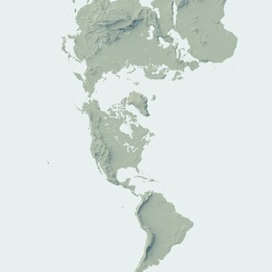 World Terrain Map Wall Art / Fuller Topographical Map / Gifts for ...