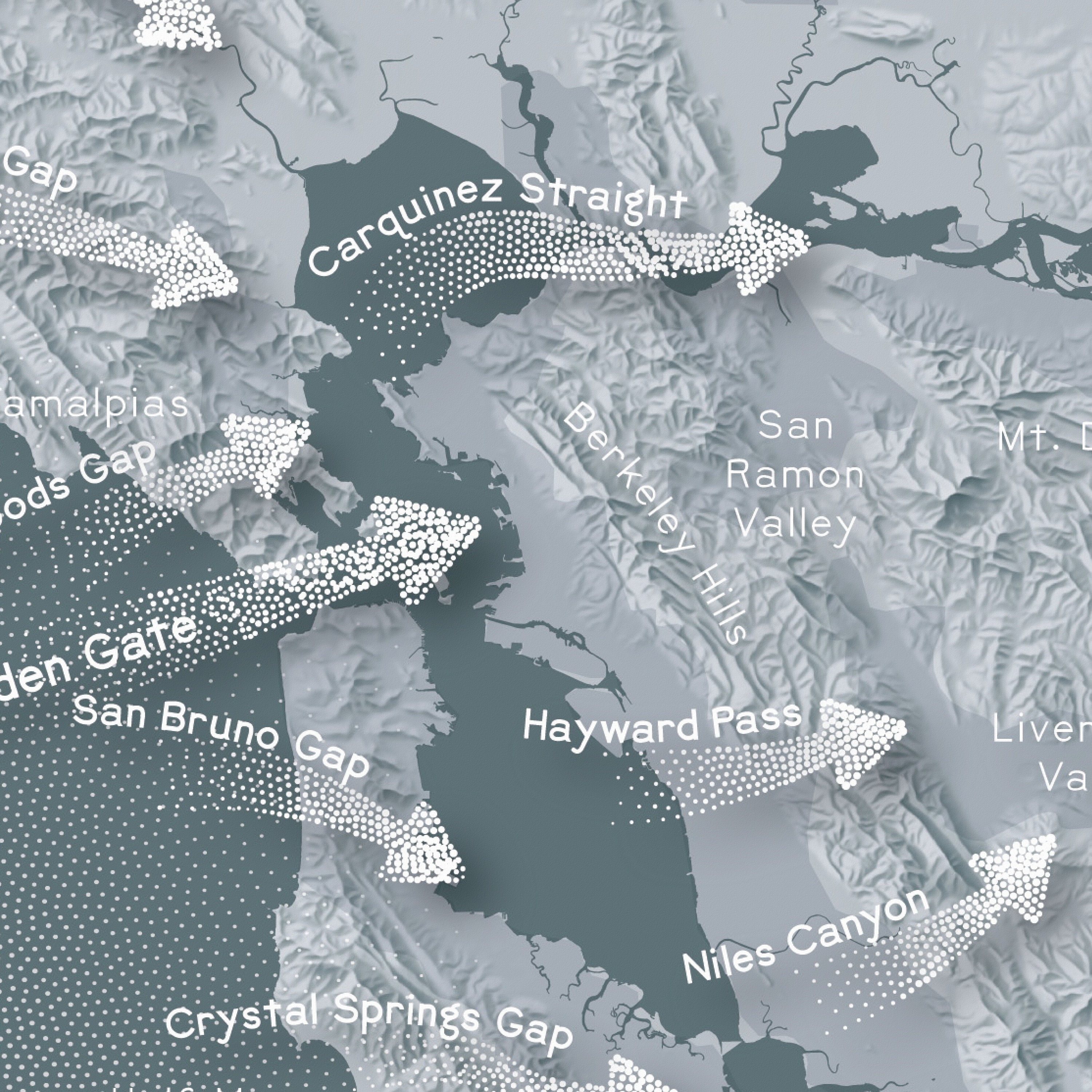San Francisco Bay Fog Map - Etsy