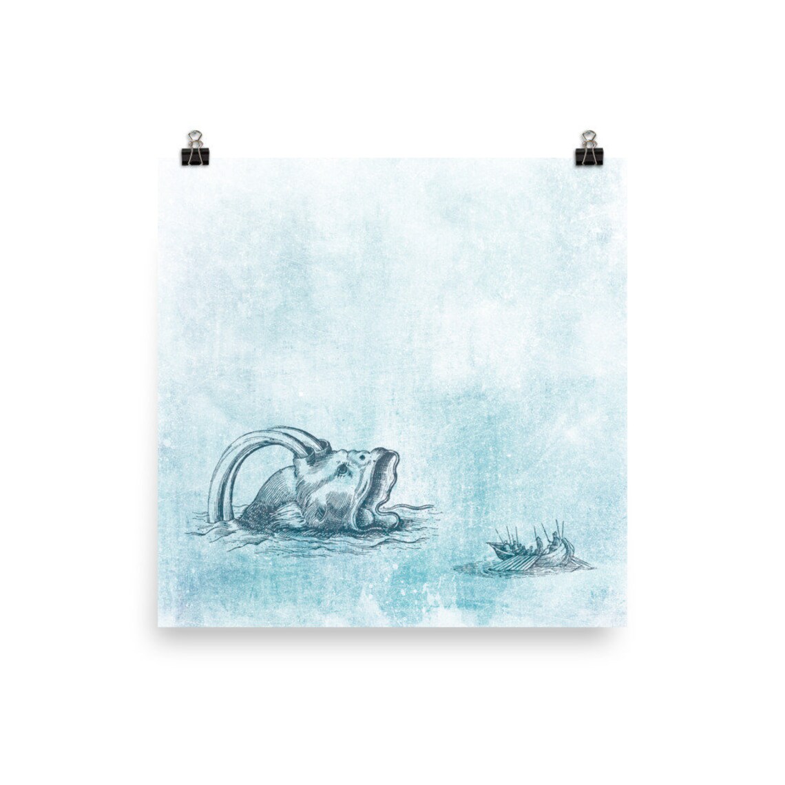 Medieval Map Monsters Poster Sea Creatures From Medieval Map - Etsy