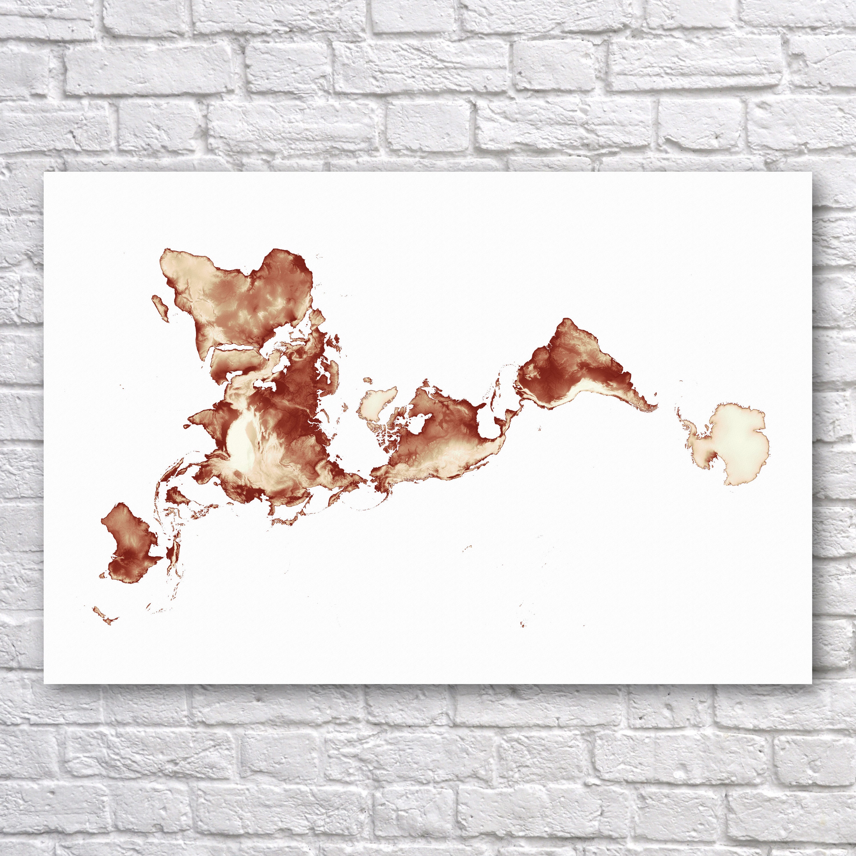 Tinted Abstract World Map Rolled Poster Color Variations | Etsy