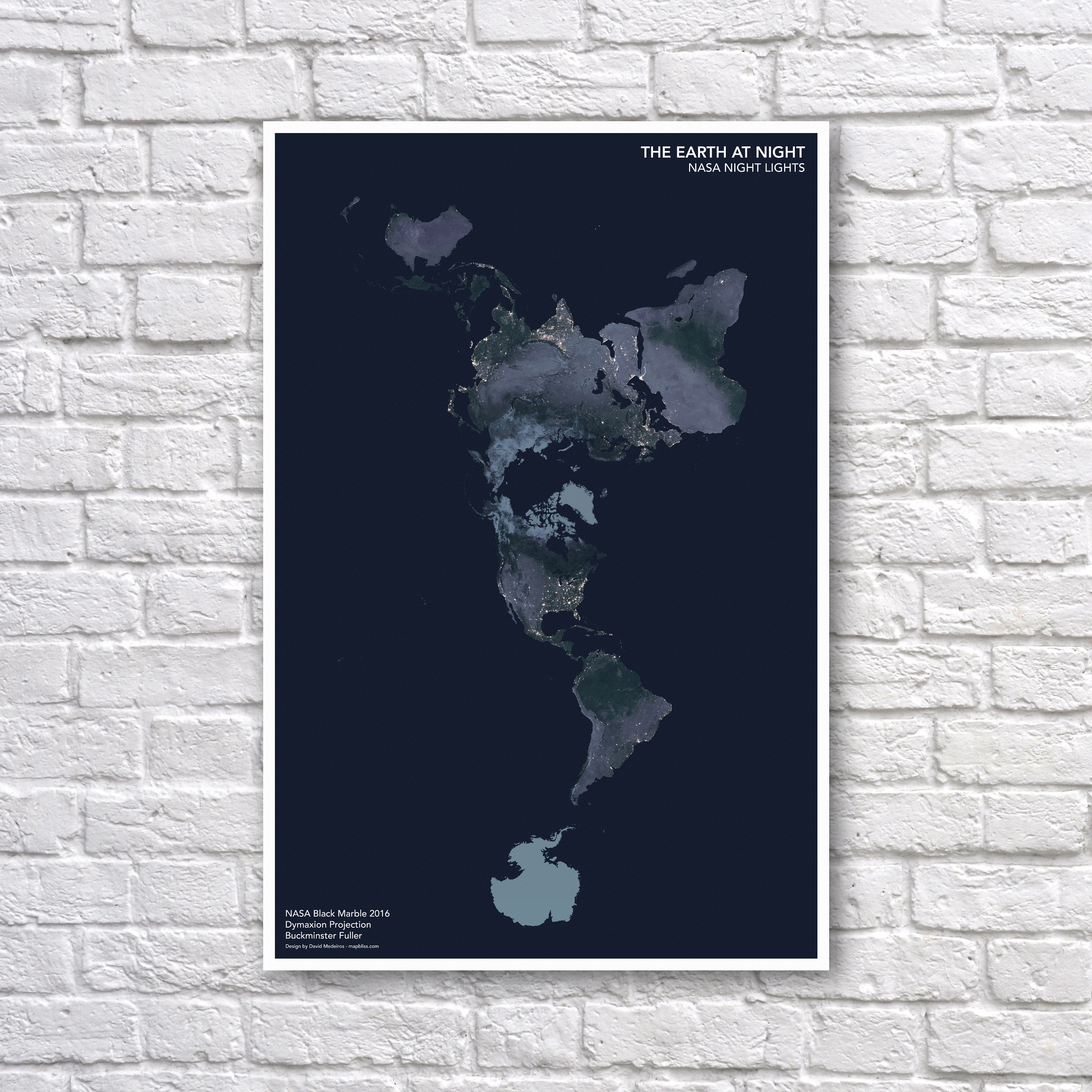NASA Black Marble Poster / GIS Map Art / NASA Night Lights - Etsy