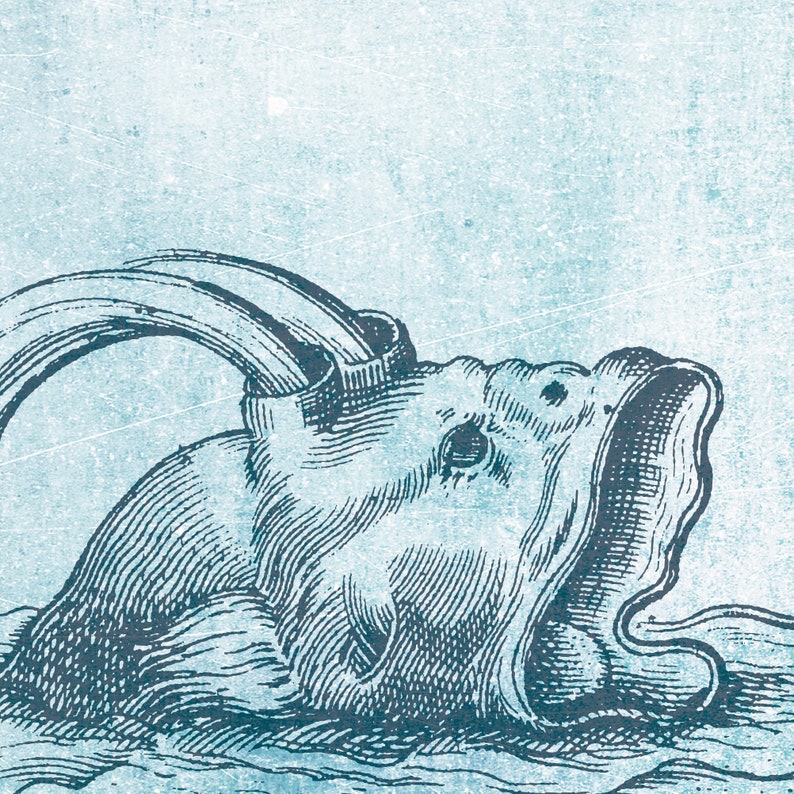 Medieval Map Monsters Poster Sea Creatures From Medieval Map - Etsy