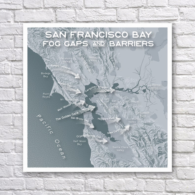 San Francisco Bay Fog Map - Etsy