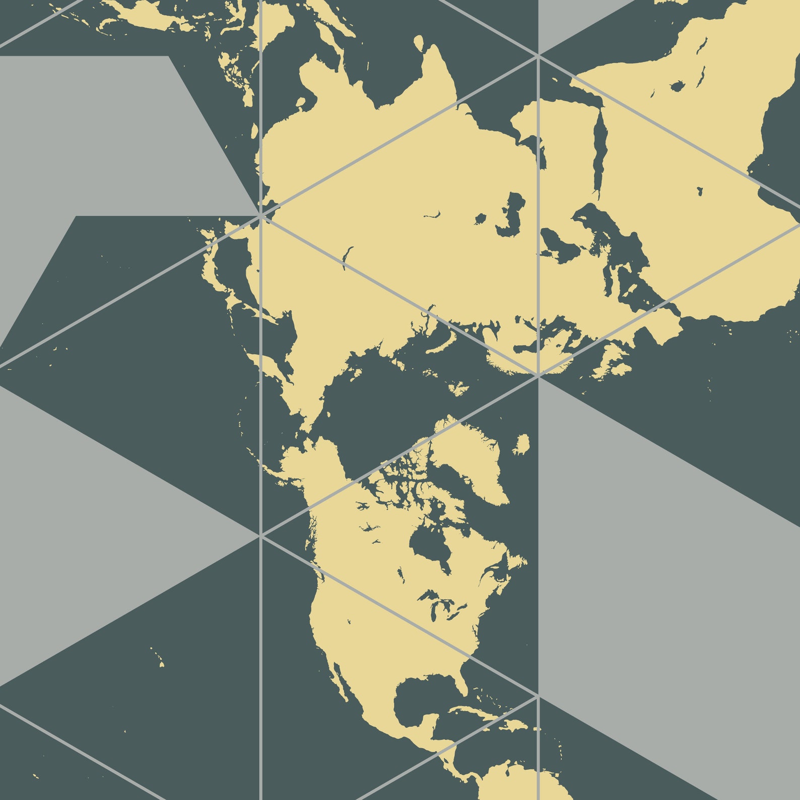 Fuller Dymaxion Vector Map / AI EPS SVG / Map Layout File / Map ...