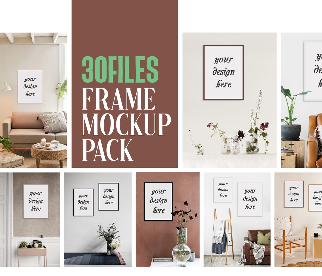Frame Mockup Pack, Poster Mockup Pack, Frame Poster Mockup Pack, Modern ...