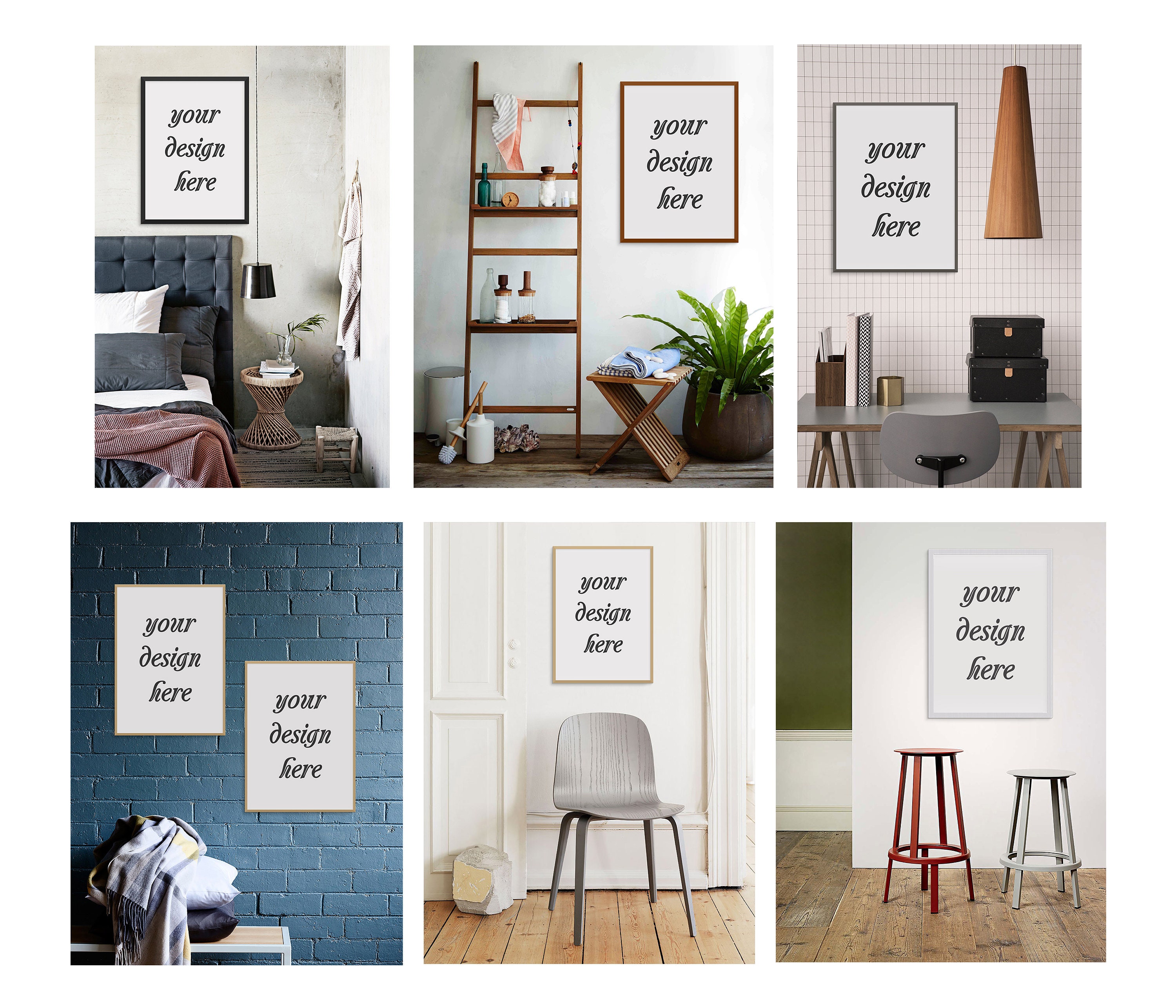 Frame Mockup Pack, Poster Mockup Pack, Frame Poster Mockup Pack, Modern ...