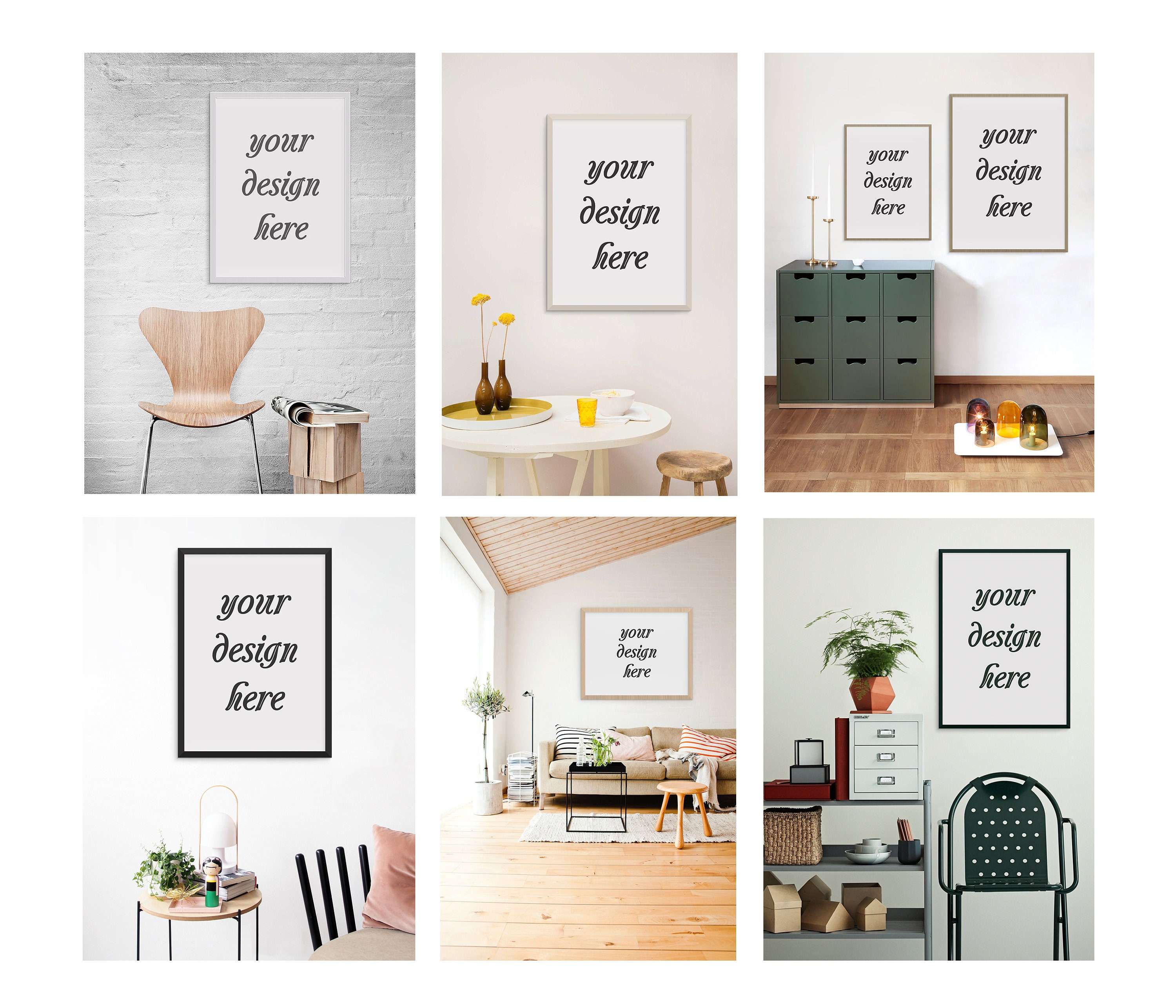 Frame Mockup Pack, Poster Mockup Pack, Frame Poster Mockup Pack, Modern ...