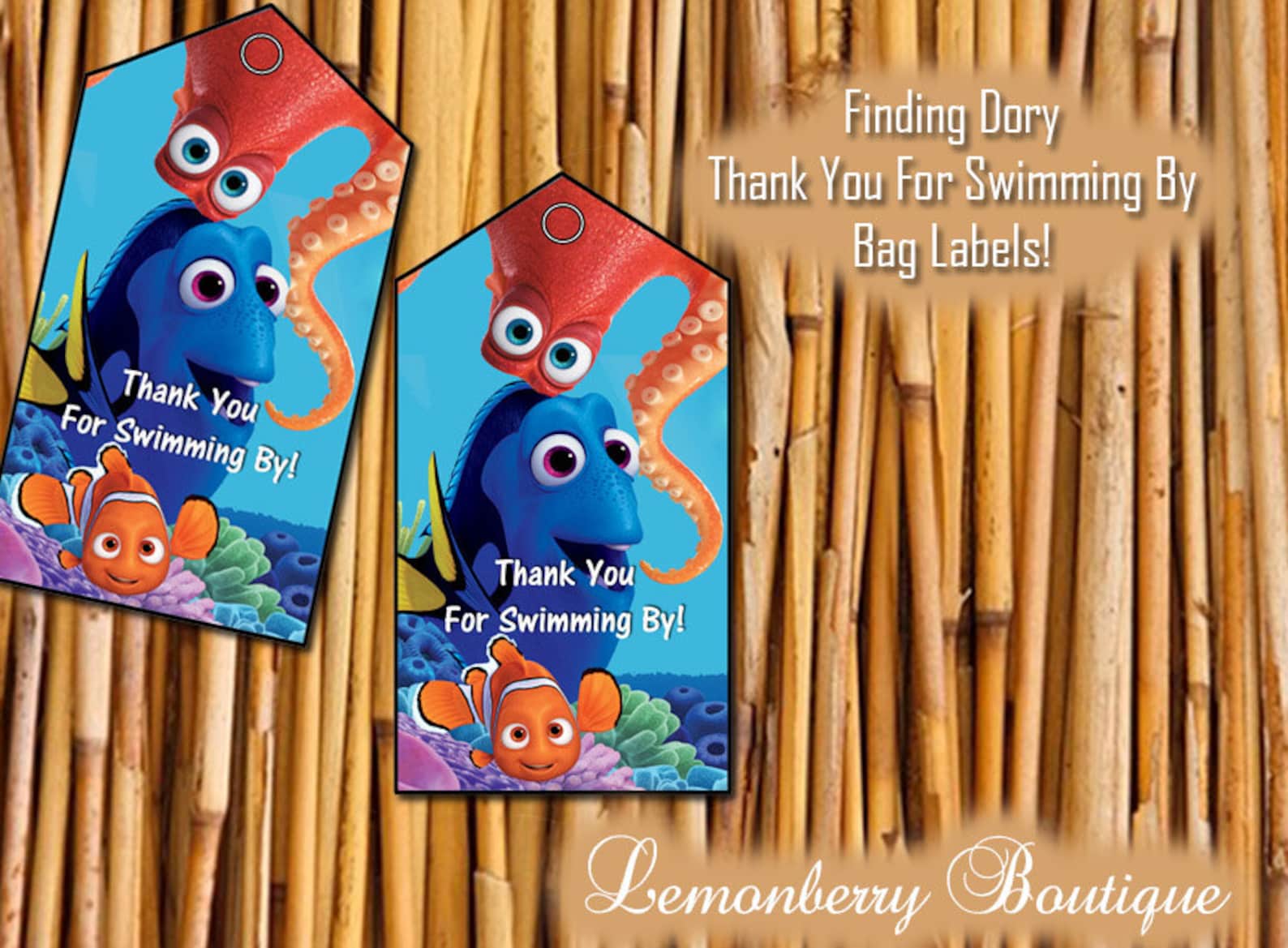 Finding Dory Bag Tags Dory Nemo Fish Blue Party Bags | Etsy