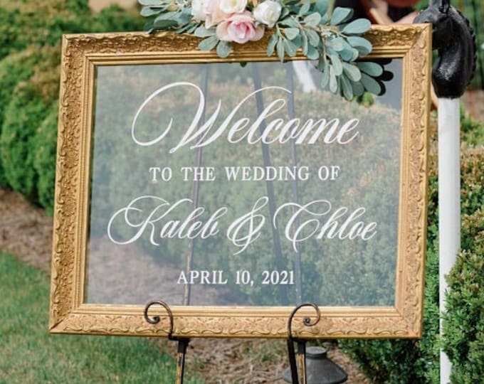 Classic Wedding Welcome Sign /personalized Couples Names and Dates ...