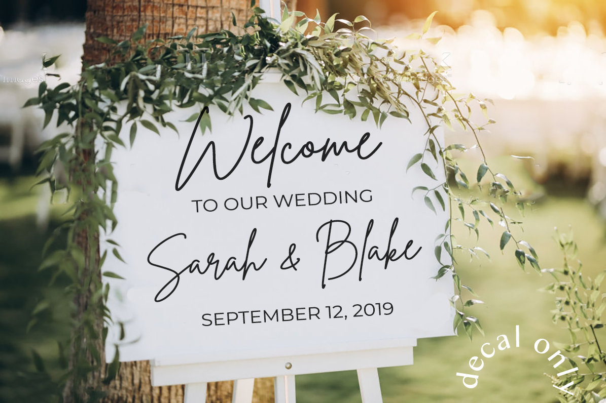 Wedding Welcome Sign Decal /personalized Couples Names and - Etsy