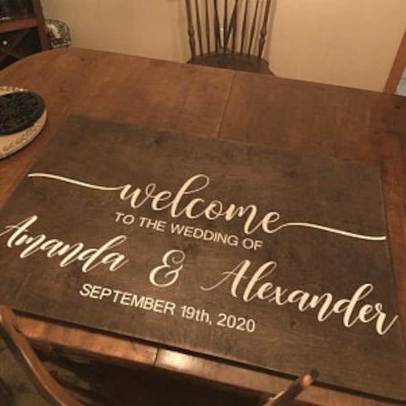 Wedding Welcome Sign Decal /personalized Couples Names and - Etsy