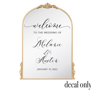 Classic Wedding Welcome Sign Decal /personalized Welcome Sign/bridal Shower Mirror/wedding ...