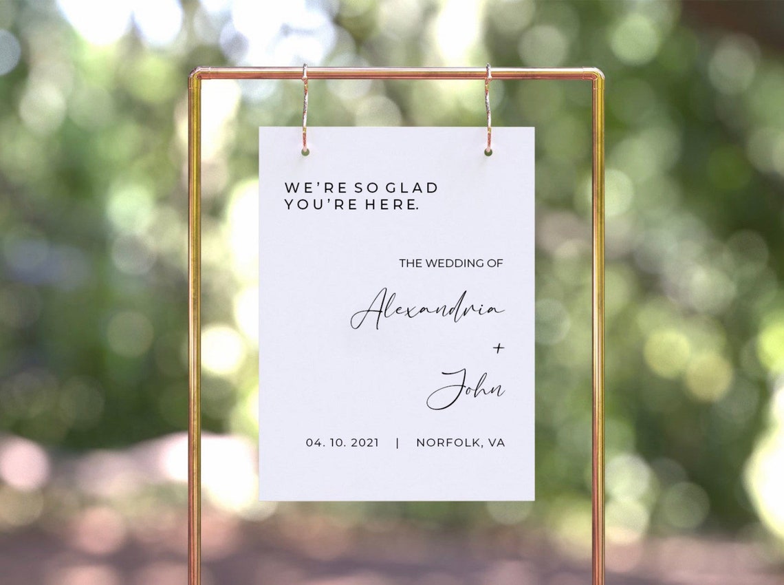 Minimalist Modern Welcome Sign Decal / Wedding Welcome Sign - Etsy