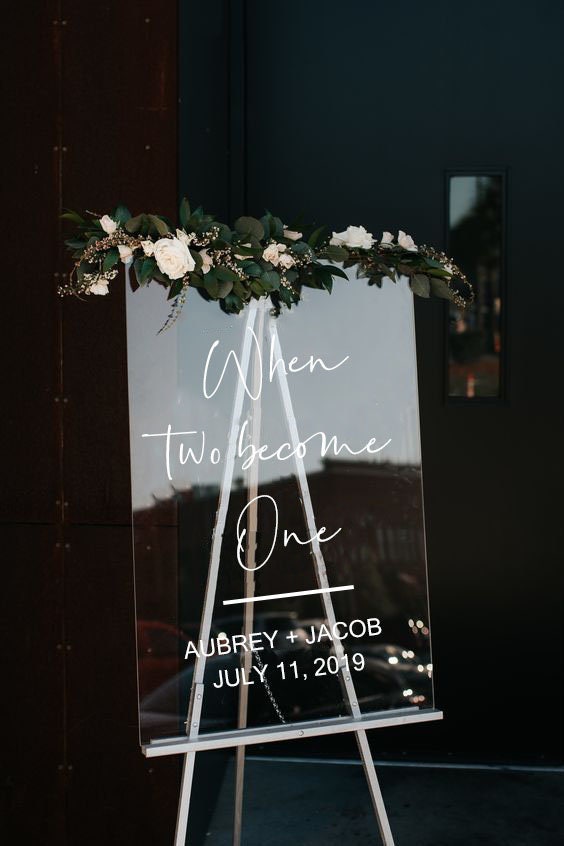 Modern Wedding Welcome Sign/personalized Couples Names and - Etsy