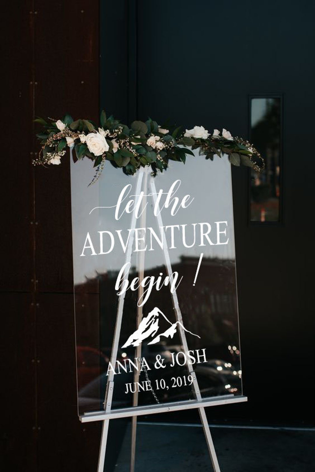 Let the ADVENTURE Begin Wedding Welcome Sign • Personalized Couples ...
