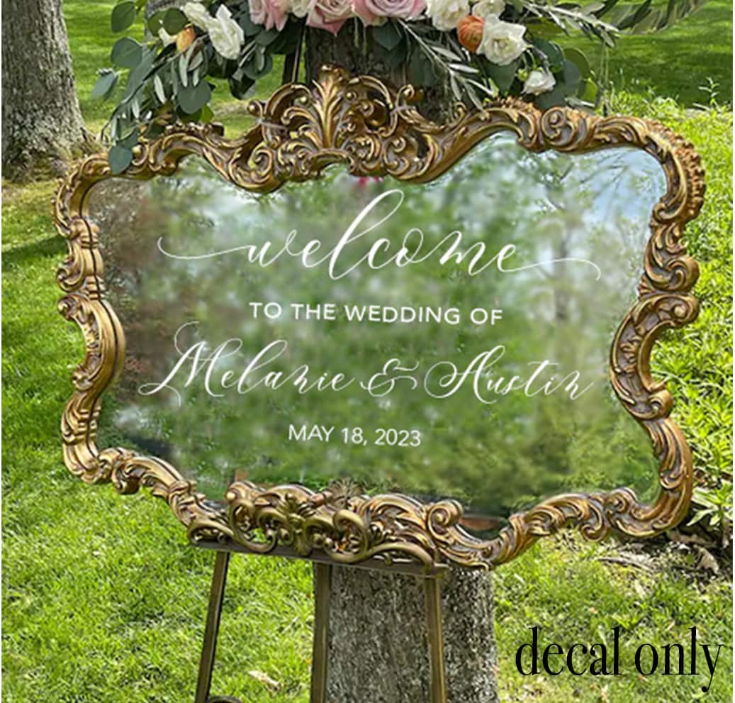 Classic Wedding Welcome Sign Decal /personalized Welcome Sign/bridal ...