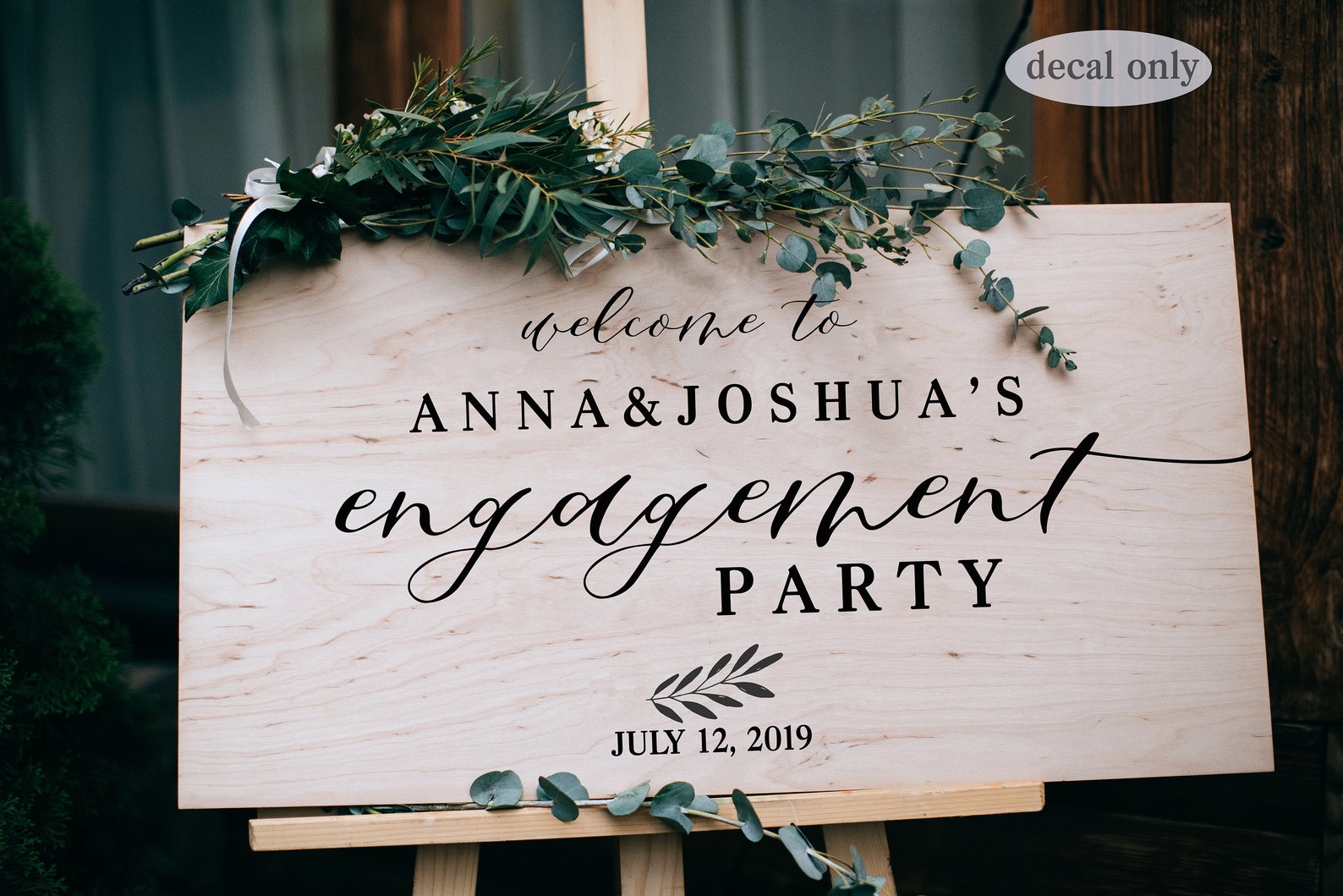 Engagement Sign Decal/Personalized Names and Dates/Mirror | Etsy