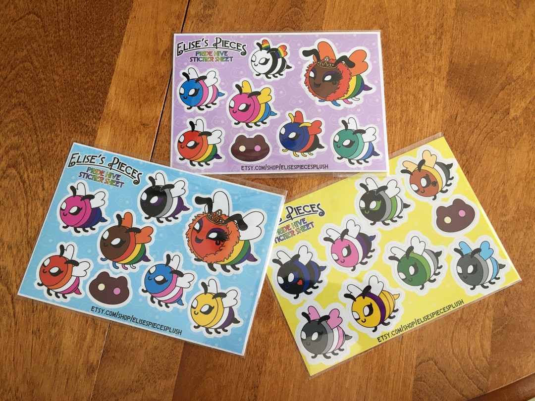 Pride Hive Sticker Sheets on Glossy Vinyl - Etsy