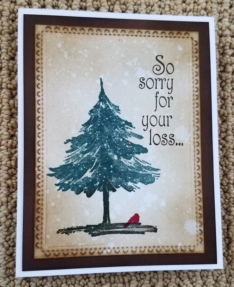 CARD KIT Handmade Sympathy so Sorry for Your Loss Tree and Cardinal 4 ...