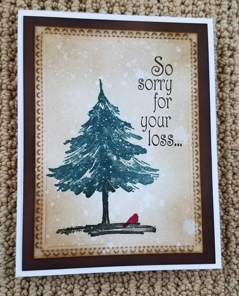 CARD KIT Handmade Sympathy so Sorry for Your Loss Tree and Cardinal 4 ...