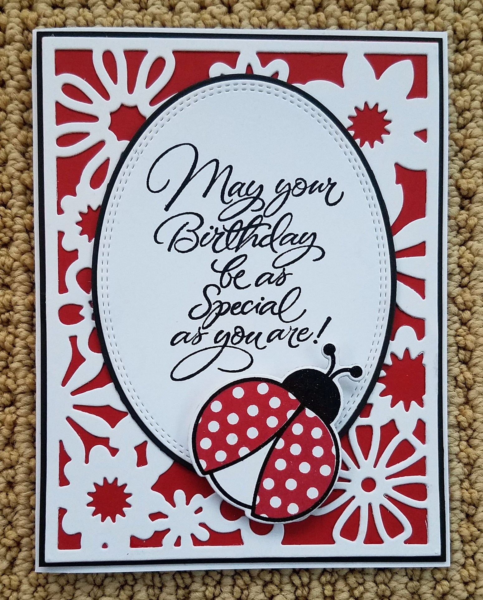 CARD KIT Handmade Happy Birthday Ladybug 4 Cards With Envelopes DIY - Etsy