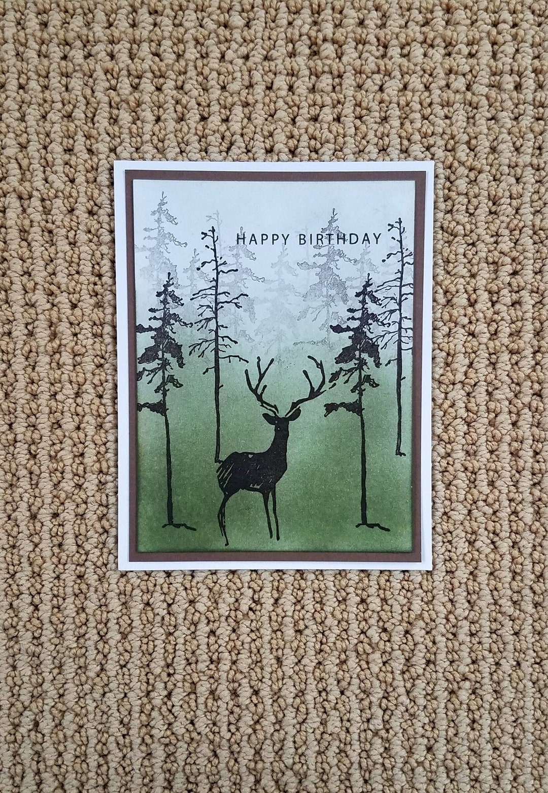 Handmade Deer in Woods Birthday Card Kit (4 Cards) - Etsy