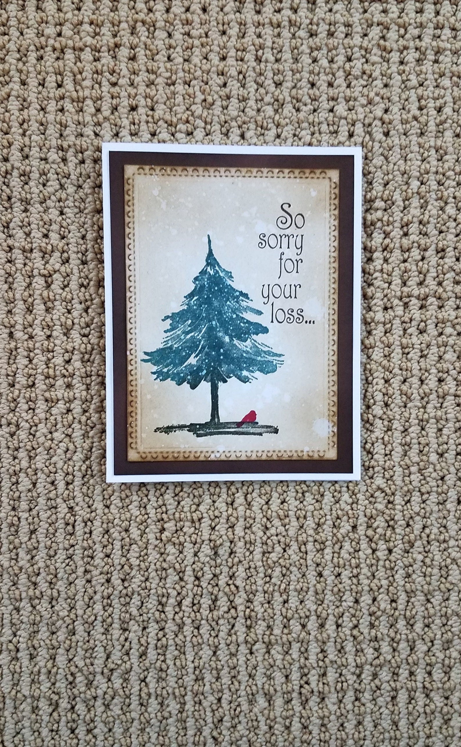 CARD KIT Handmade Sympathy so Sorry for Your Loss Tree and - Etsy