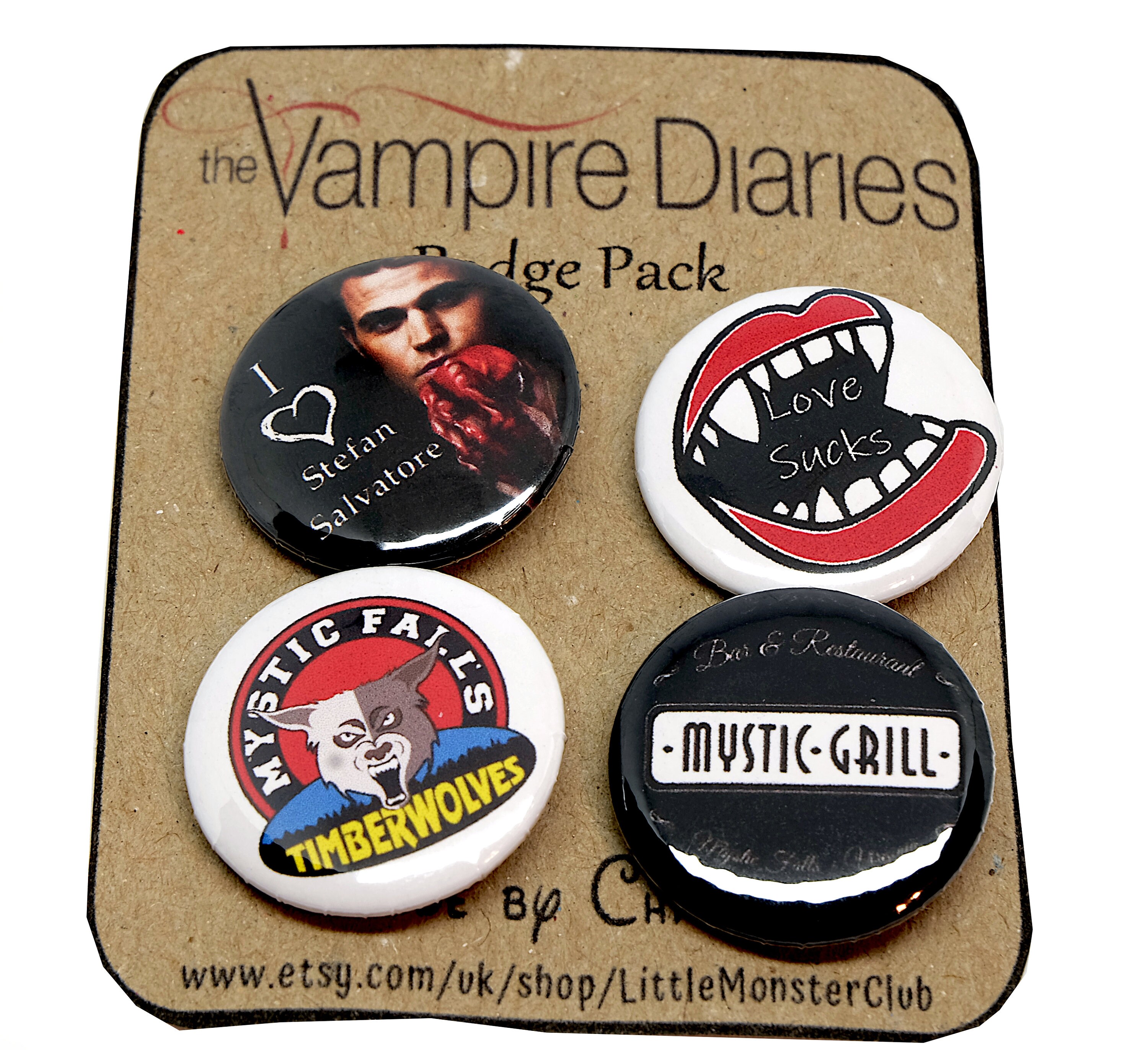 The Vampire Diaries Badge Pack Stefan Salvatore Button | Etsy