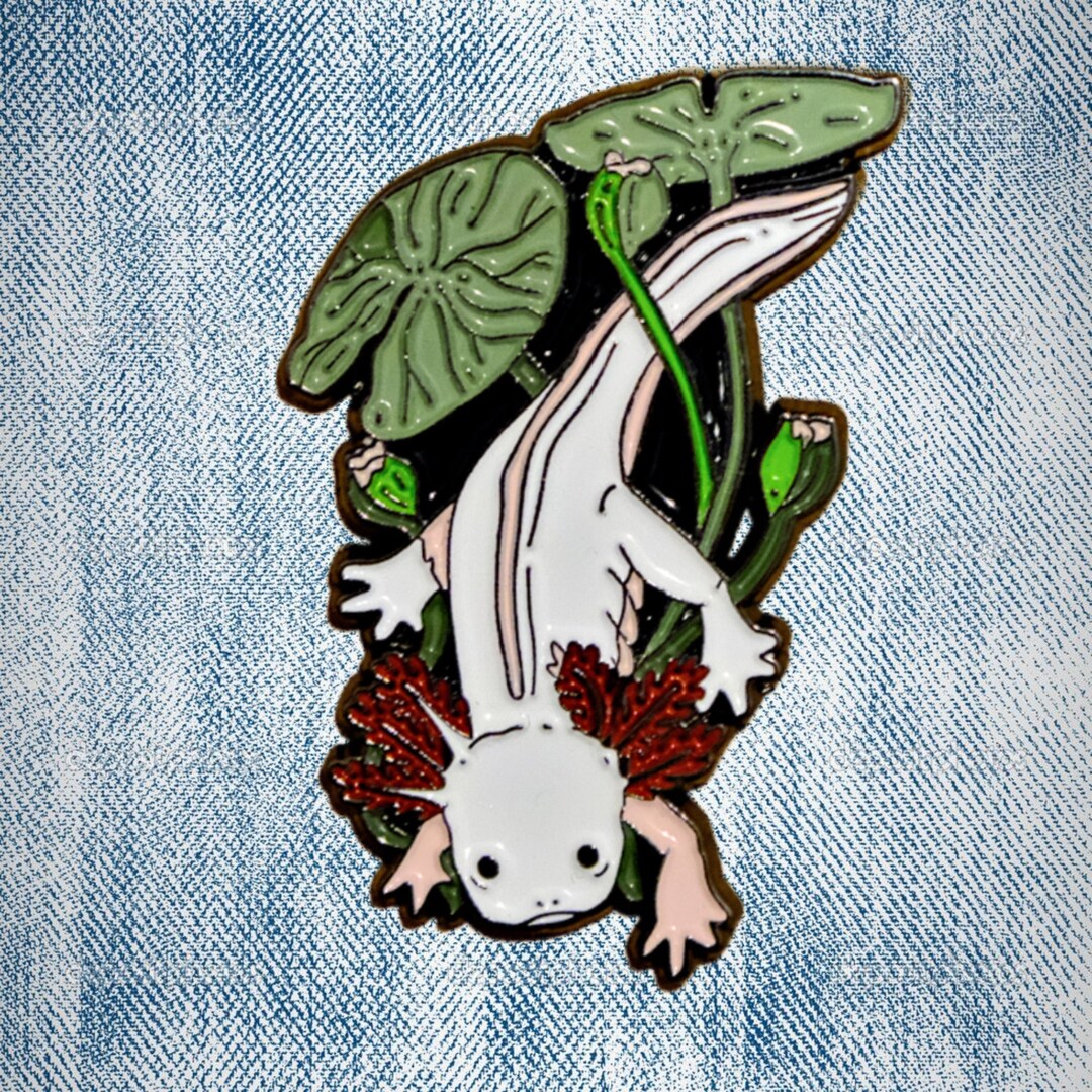 AXOLOTL Enamel Pin Badge - Metal Lapel Pin - Cute Axolotl Pin - Enamel ...