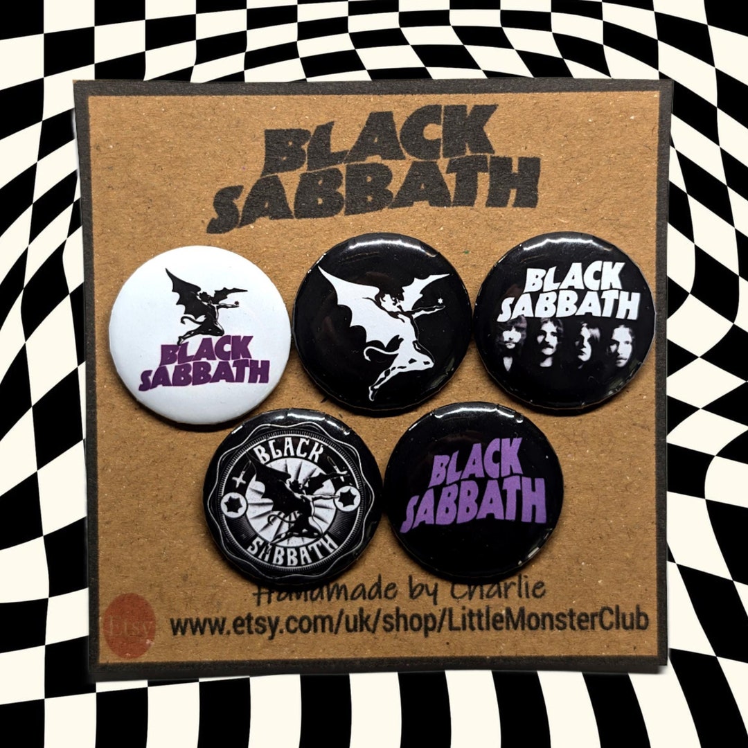 BLACK SABBATH Pin Badge Pack - Band Buttons - Punk Band Pin - 25mm ...