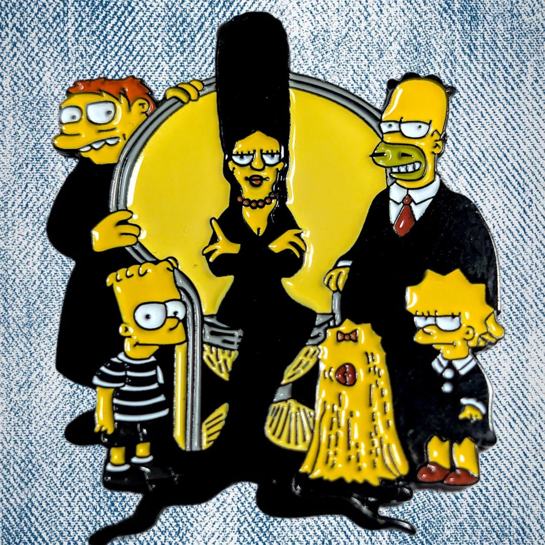 SIMPSONS ADDAMS FAMILY Enamel Pin Badge - the Simpsons Merch - Enamel ...