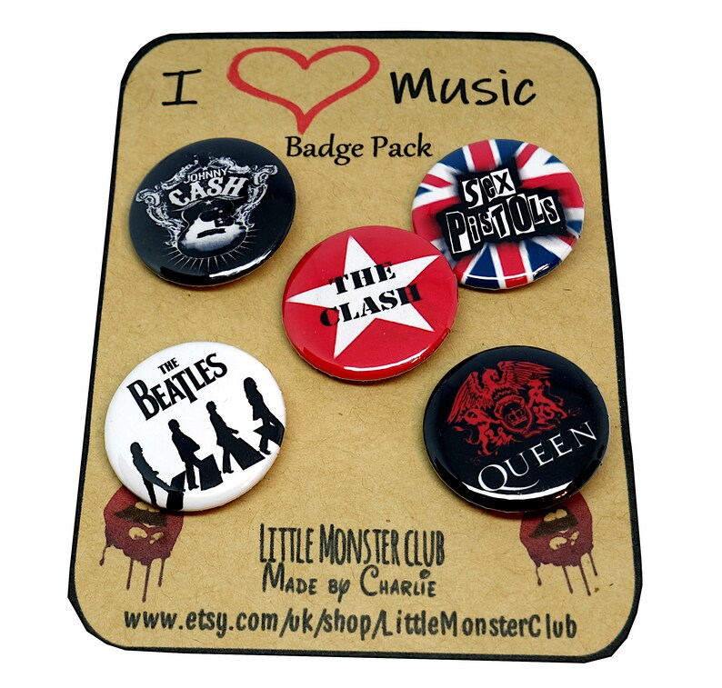 BAND LOGO Pins Rock Punk Metal Pop Music Pins Any Band - Etsy