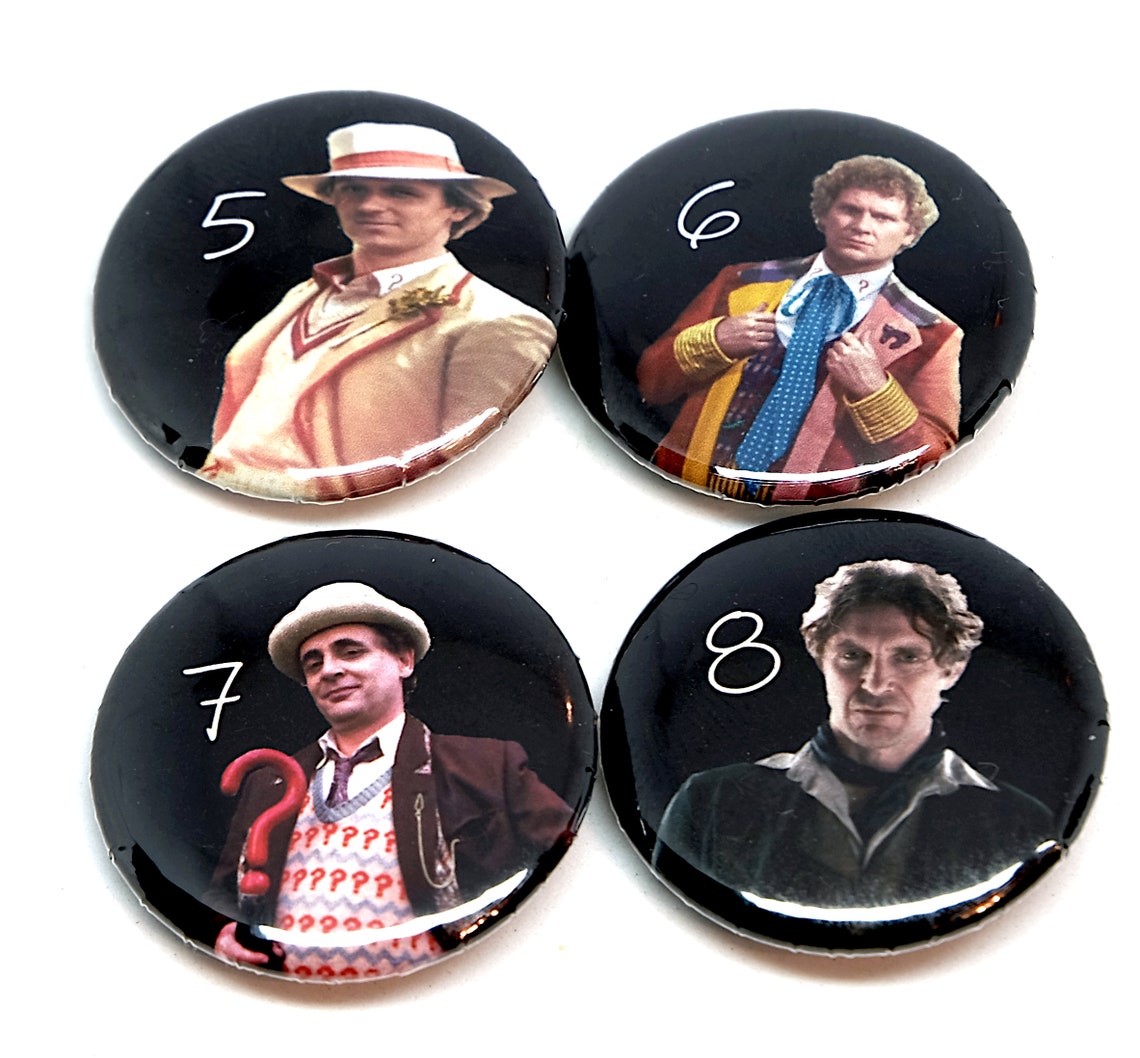 Doctor Who Pin Badge Collection Dr Who Buttons All the | Etsy