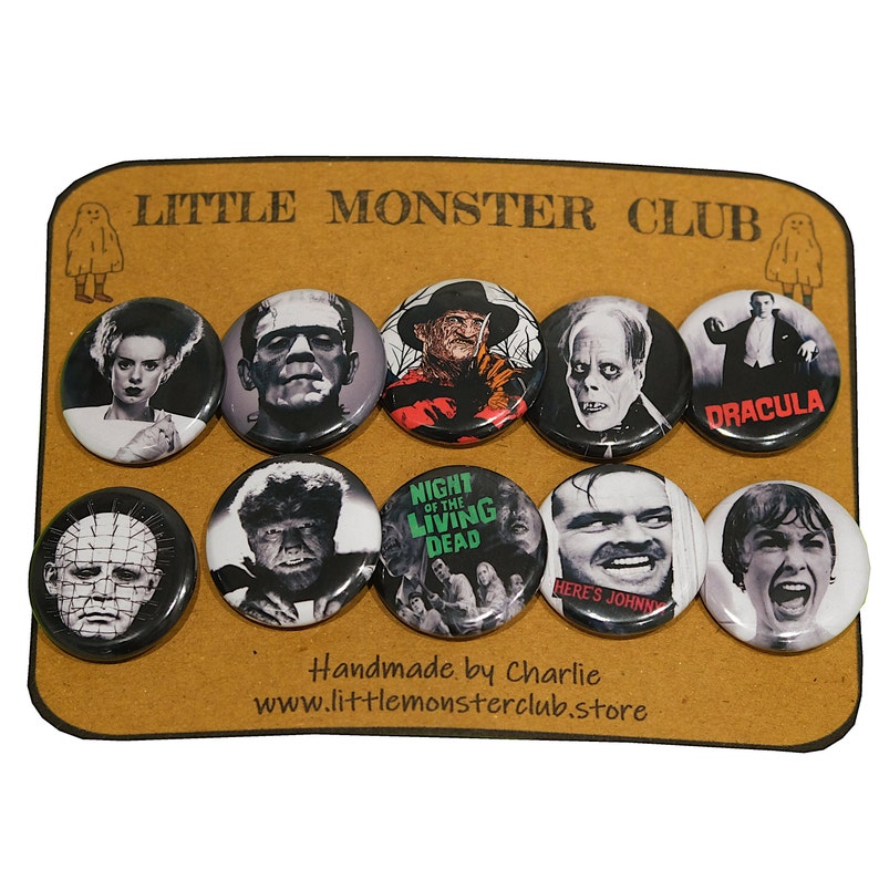 HORROR MOVIE ICONS Badge Pack Halloween Badges Horror Pins - Etsy