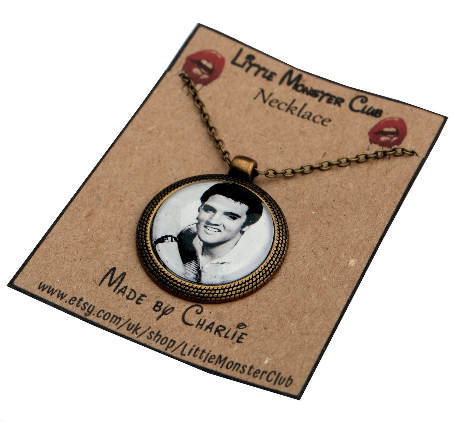 Colgante de collar de Elvis Presley colgante de camafeo - Etsy España