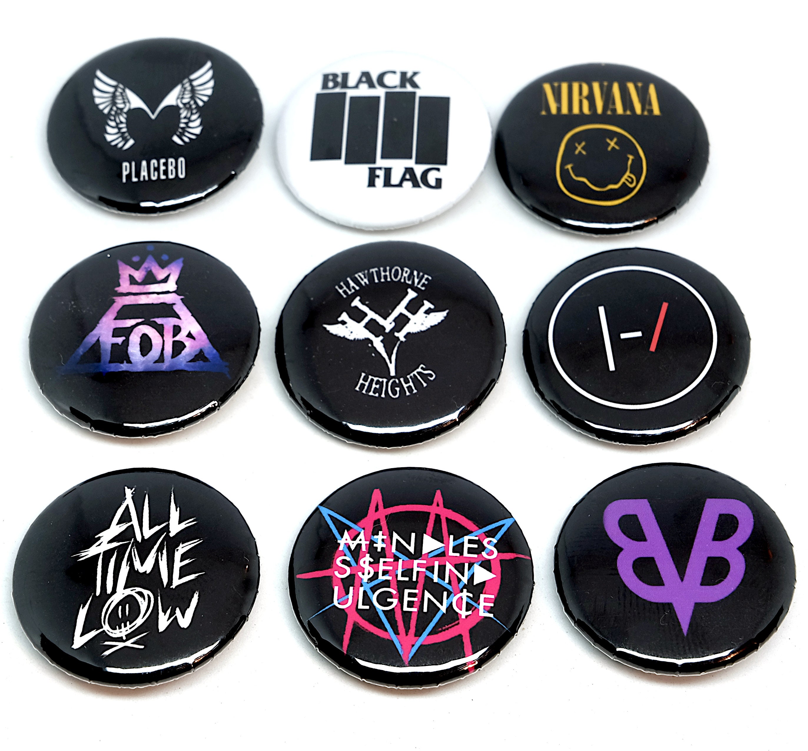 BAND LOGO Pins Rock Punk Metal Pop Music Pins Any Band - Etsy UK
