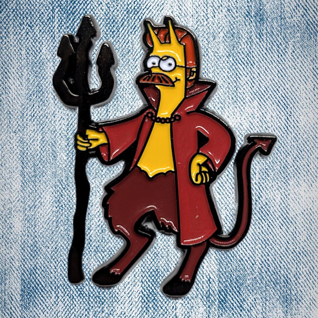 DEVIL NED FLANDERS Enamel Pin Badge Simpsons Pin Enamel Badges ...