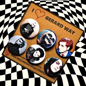 GERARD WAY Badge Pack - Pin Badges - Buttons - Stocking Filler - Emo ...