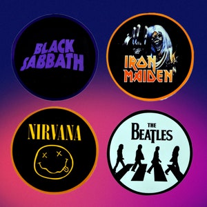 BAND LOGO CUSTOM Vinyl Stickers - Glossy - Waterproof Stickers - Rock ...
