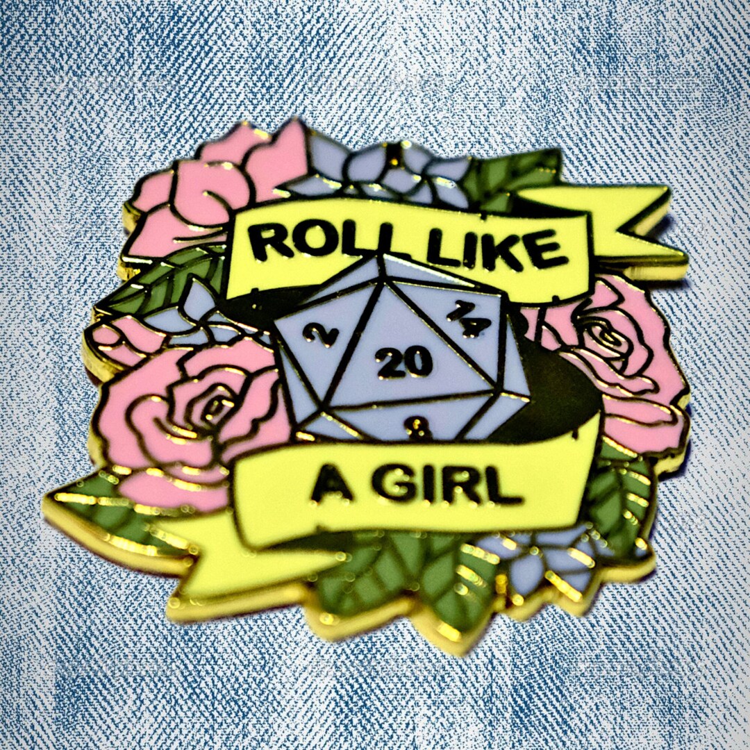 DUNGEONS AND DRAGONS Enamel Pin Badge - Roll Like a Girl Pin - Girly ...