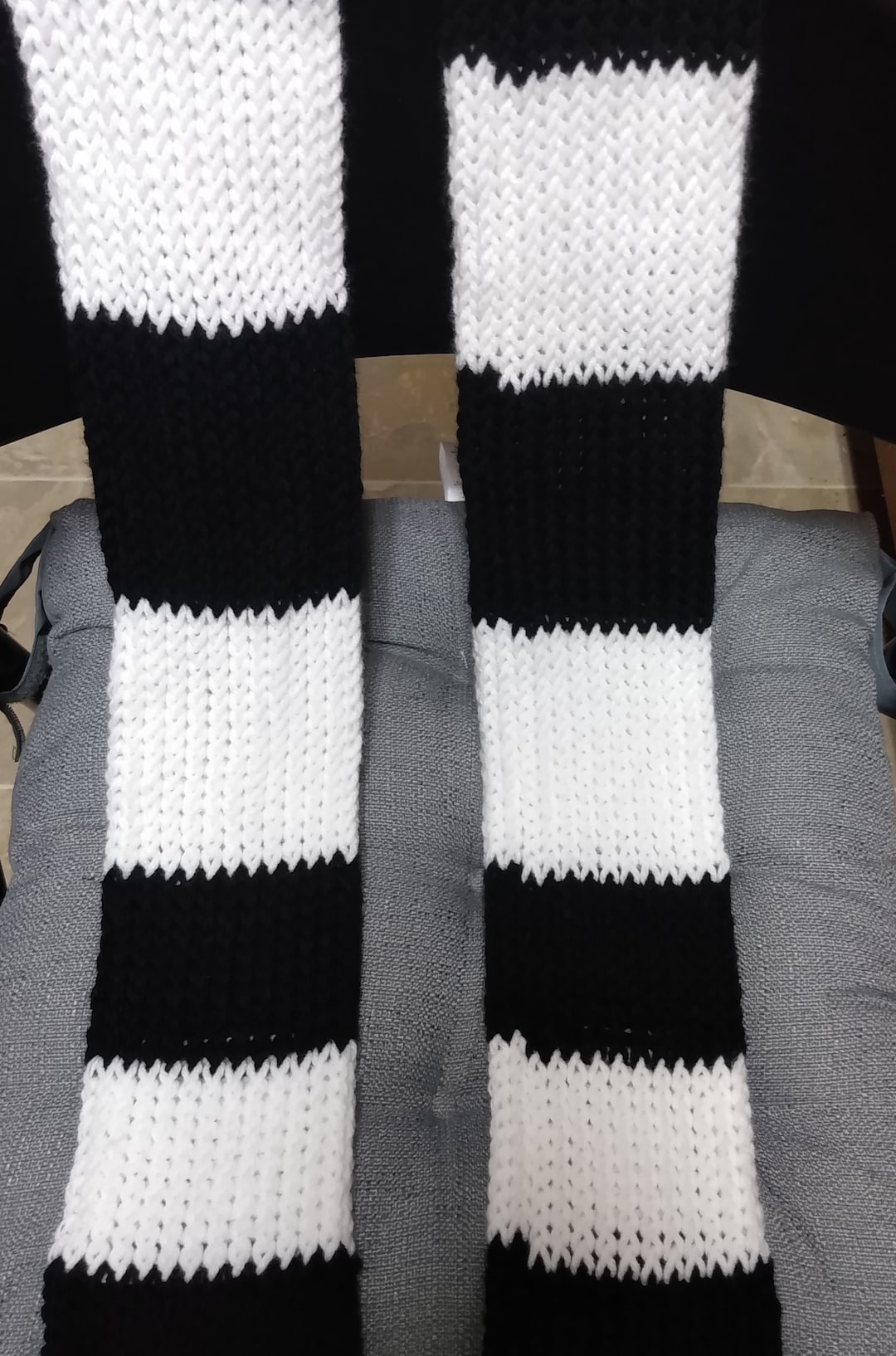 Hand Knit Knives Chau Inspired Black and White Scarf - Etsy