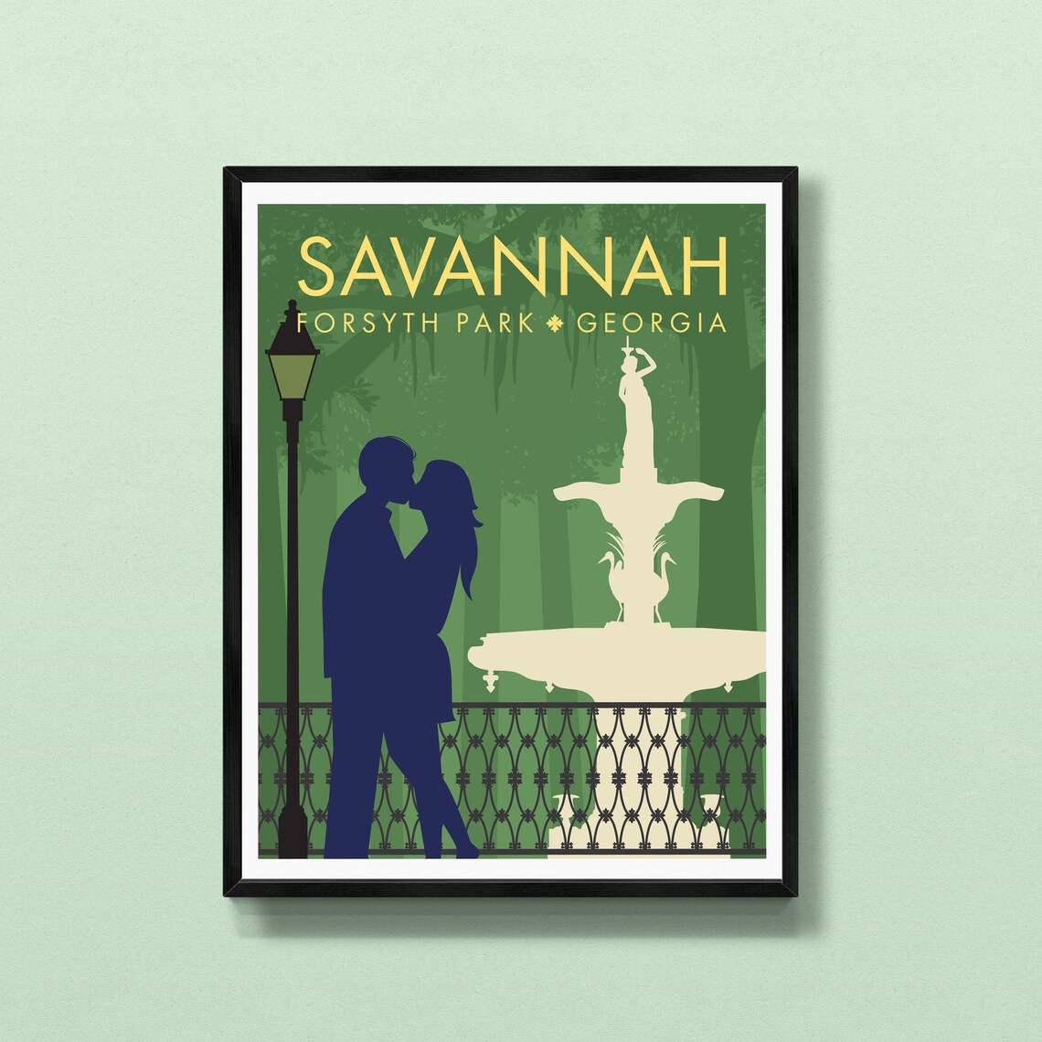 Savannah Art Forsyth Fountain Georgia Poster Forsyth - Etsy