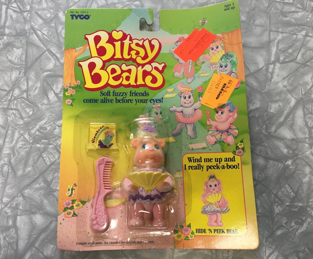 1991 Bitsy Bears hide 'N Peek Bear on Card Figures YOU CHOOSE Tyco Toys ...