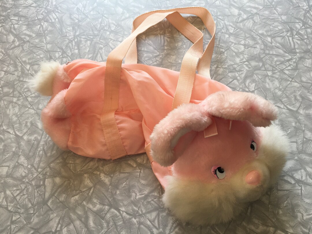 Vtg 1990's Bunny Rabbit Plush Stuffed Animal Duffle Bag Kids Purse - Etsy