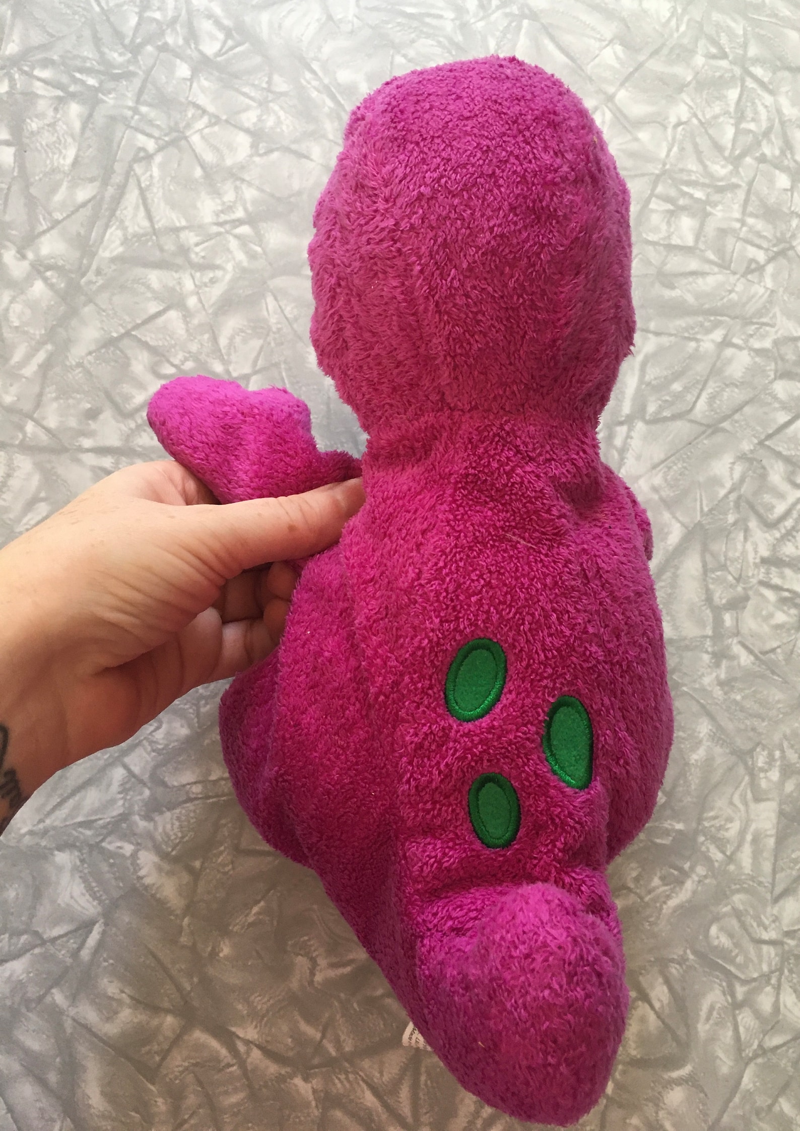1992 Barney the Purple Dinosaur Terry Heart Tummy Plush - Etsy